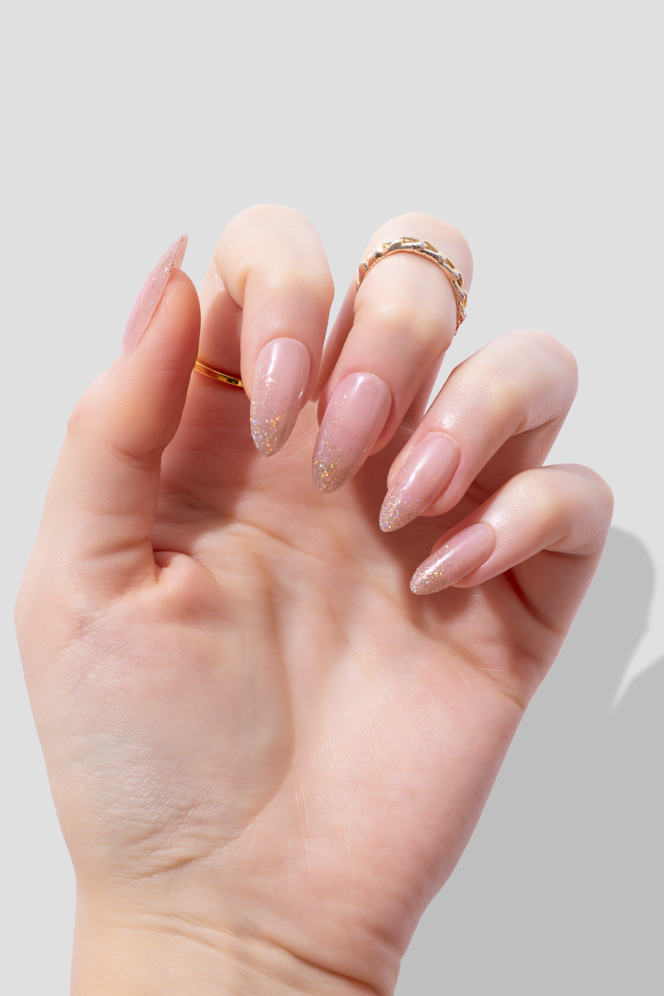 Glitter Dust - Medium Almond - 30 Adet Takma Tırnak – Glossee